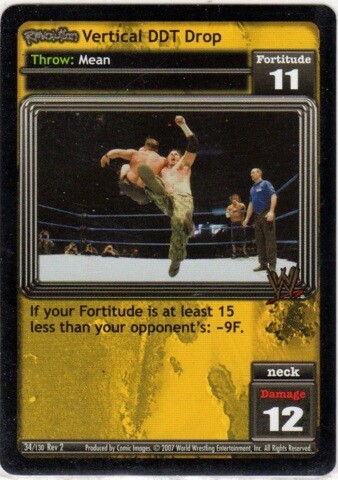 WWE: Vertical DDT Drop [Played] card type Throws Raw Deal Wrestling WWF ...