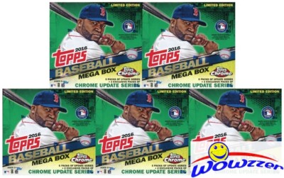 (5) 2016 Topps Chrome Update Baseball EXCLUSIVE Factory Sealed MEGA Box ...