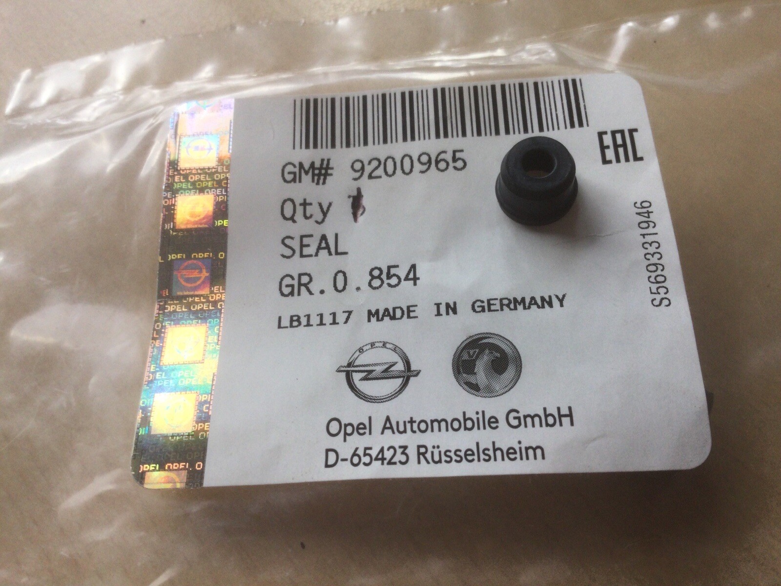 Vauxhall Seal - Genuine - 9200965 for sale online | eBay
