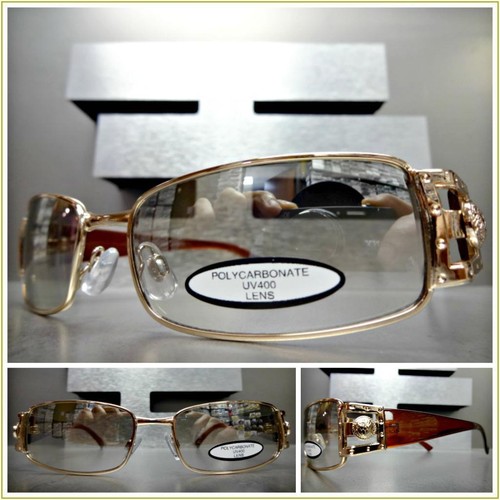 Men's CLASSY ELEGANT MODERN Clear Lens Slight Tint SUN GLASSES Rose ...