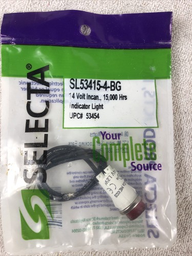 Selecta Switch SL53415-4-BG 14 Volt Indicator Light 15,000hrs Red ...