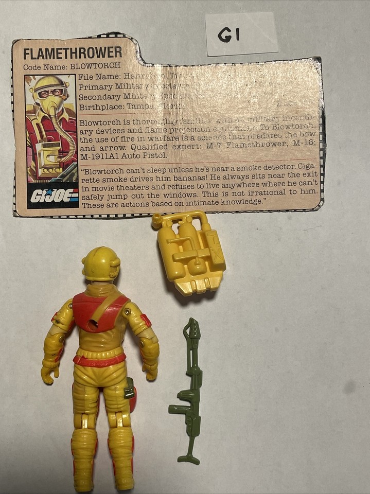 Gi Joe ( BLOWTORCH ) Flamethrower 1984 With File Card | eBay