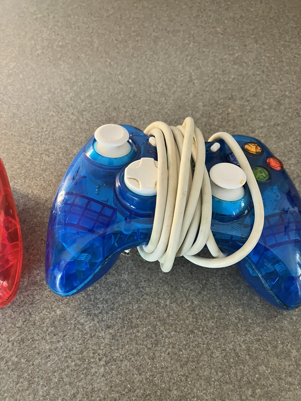 Set Of 2 - Microsoft Xbox 360 Rock Candy Red and Blue Controllers Wired ...