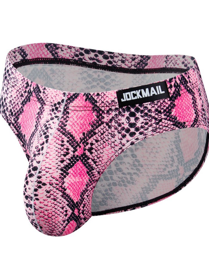 Men's Sexy Leopard Snake Printed Briefs Underpants Breathable Underwear ...