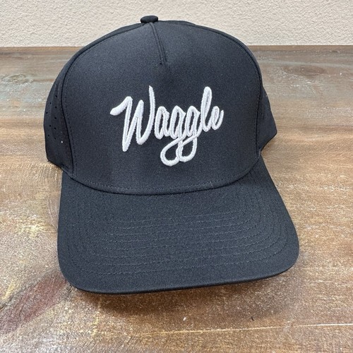 NWT Waggle Golf Hat Black With White Raised Logo Adjustable OG Snapback ...