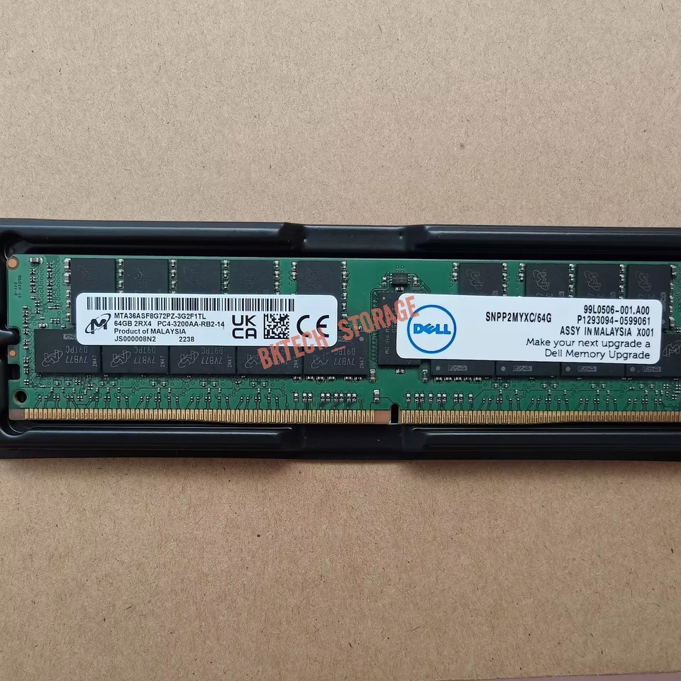 Dell SNPP2MYXC/64G AA799110 2Rx4 64GB DDR4 PC4-3200AA RDIMM Server RAM ...