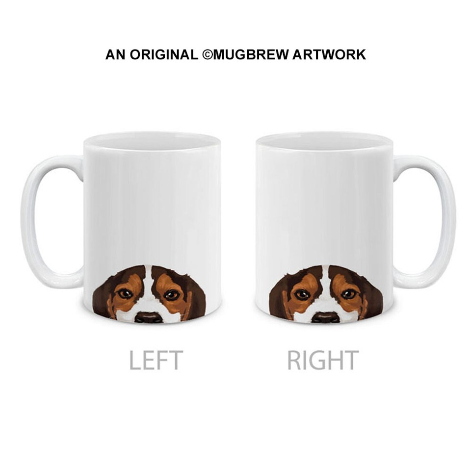 Dog Design Ceramic Travel Mug Home Tea Coffee Cup With Handgrip, 11 OZ ...