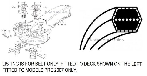 Fits Viking Cutter Deck Belt MT545 , MT540 , MT545, MT580, MT585, 6125 ...