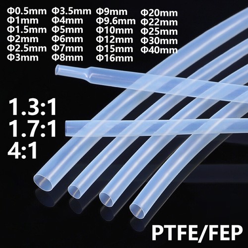 PTFE Heat Shrink Tubing Insulation Tube Flexibl Cable Wrap Sleeve 0.5mm ...