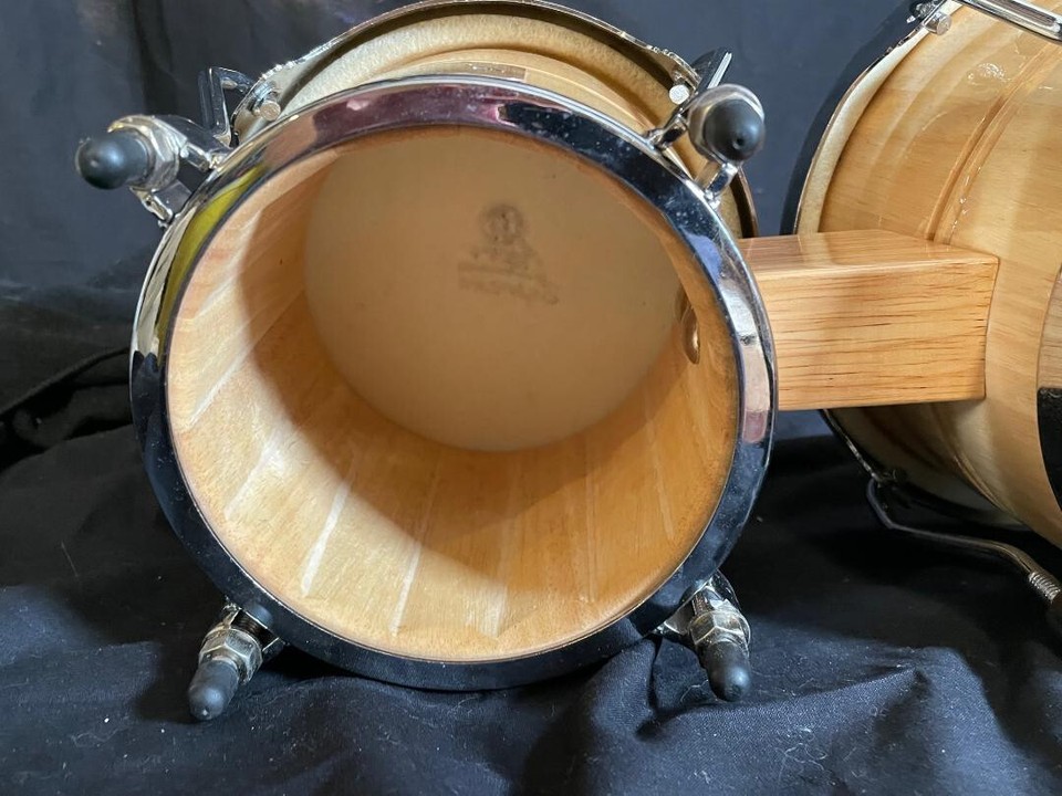 LP Latin Percussion Aspire Signature Bongo Drums Natural Wood Chrome ...