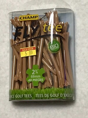 40 Champ Zarma Fly Tee 2 3/4" Natural Golf Tees 40 Tees 95528 NEW | eBay
