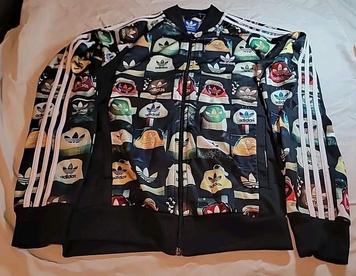 Adidas Originals All Over Print Shoe Heels Track Jacket RARE Adidas Originals All Over Print Shoe Heels Track Jacket RARE