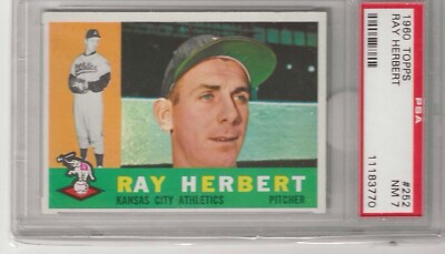 1960 topps baseball # 252 RAY HERBERT PSA 7 NM | eBay