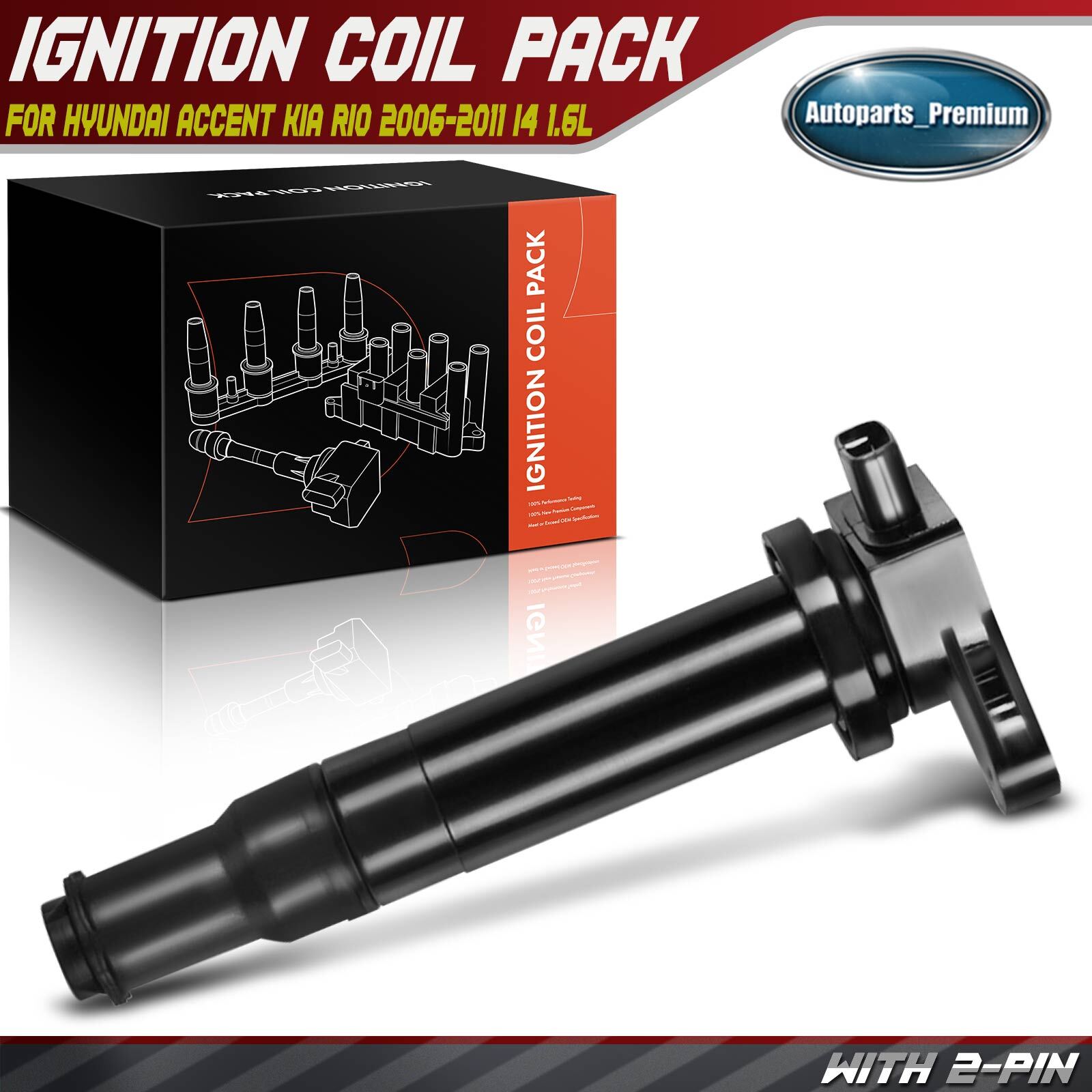 Ignition Coil for Hyundai Accent 2006-2011 Kia Rio Rio5 2730126640 G4ED ...