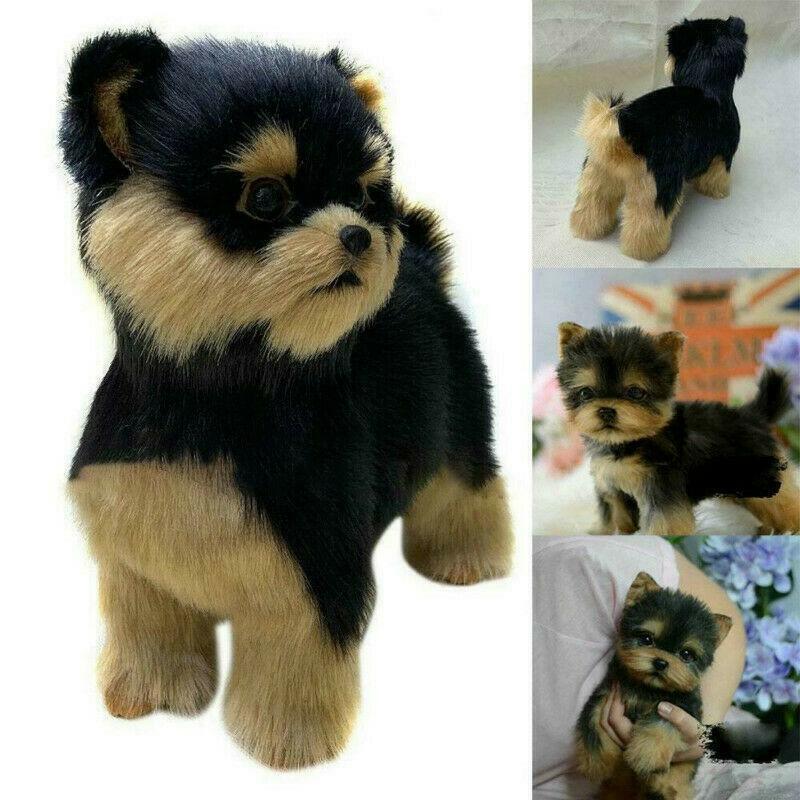Simulation Toy Dog Realistic Yorkie Dog Puppy Lifelike Stuffed ...