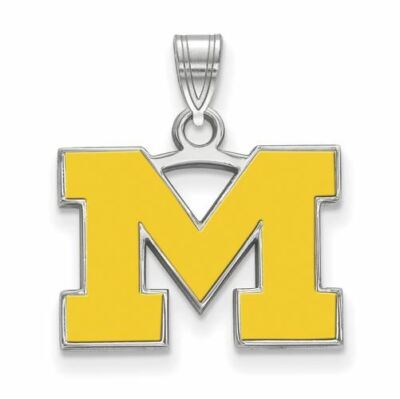 SS Univ of Michigan Letter M Small Yellow Enameled Pendant | eBay