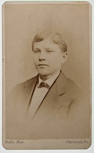 ANTIQUE CDV CIRCA 1880s DABBS HANDSOME YOUNG MAN IN SUIT PITTSBURGH ...