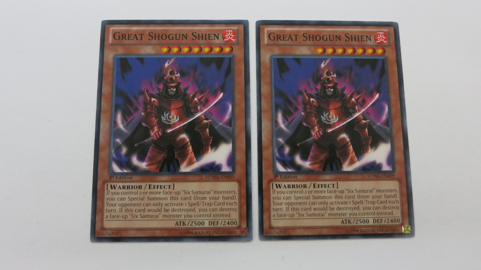 2x GREAT SHOGUN SHIEN MONSTER SDWA-EN009 1ST EDITION COMMON YUGIOH NM ...