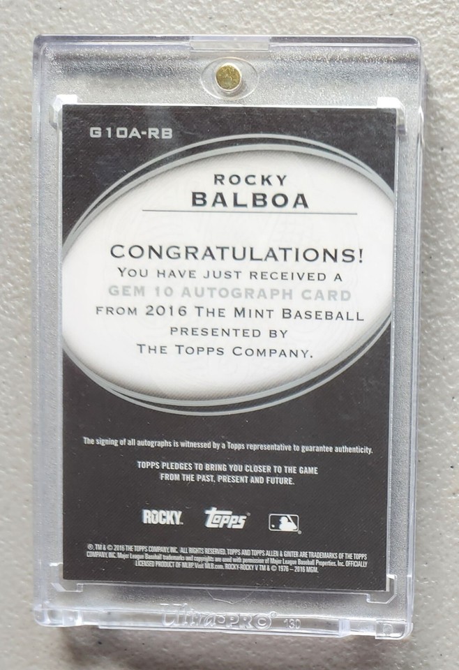 2016 Topps Sylvester Stallone Rocky Balboa Signed Authentic Card ...