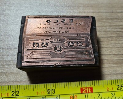 Vintage Letterpress Printing Block ESCO Tap And Die Set New York City ...