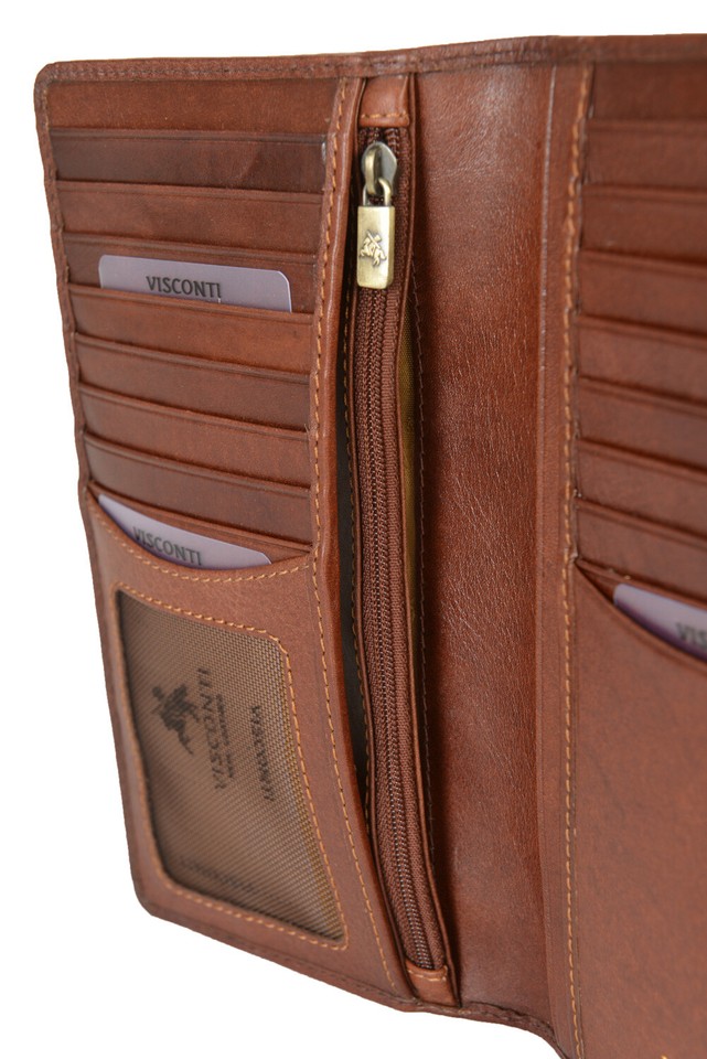 Visconti Mens Real Leather RFID Long Cash & Coin Jacket Wallet Gift ...