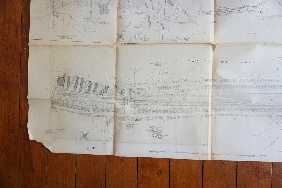 c1953 Cardiff Station Area Wales Western Region Railway Map Ref 1 | eBay UK