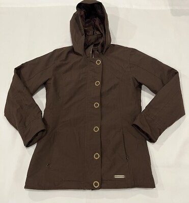 Merrell Opti-Shell Jacket Women's Size XS Brown Hooded Underarm Zip ...