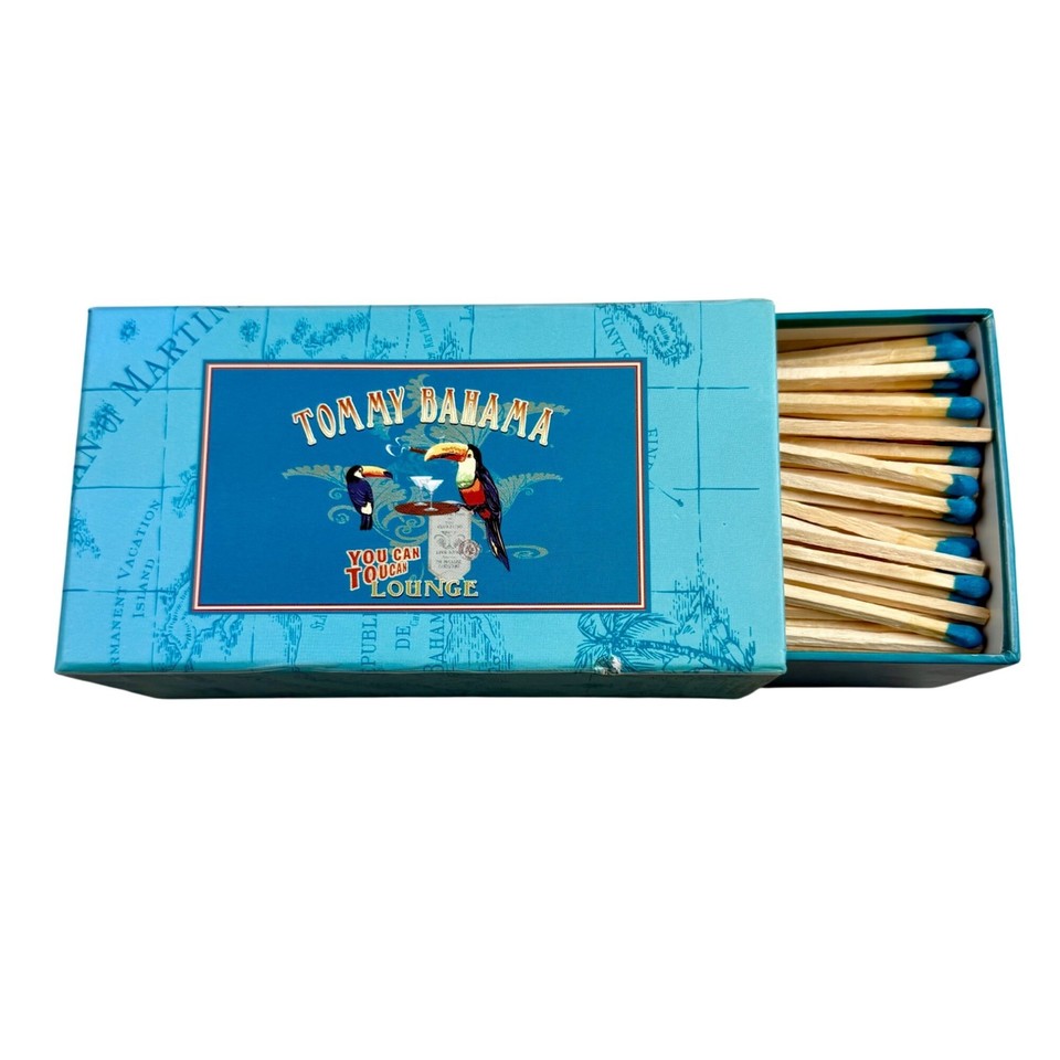 New Tommy Bahama Long Safety Matches Decorative Blue Box You Can Toucan ...