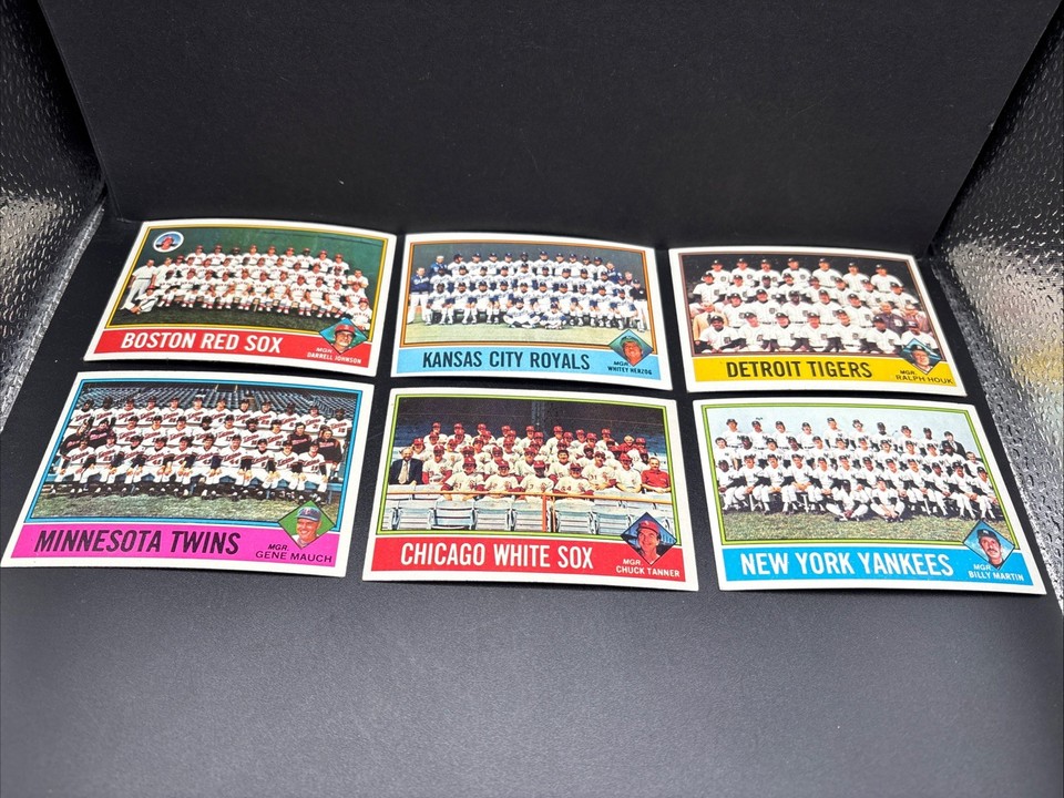 1976 Topps Baseball All MLB Teams Checklist Lot of 24 Cards Different ...