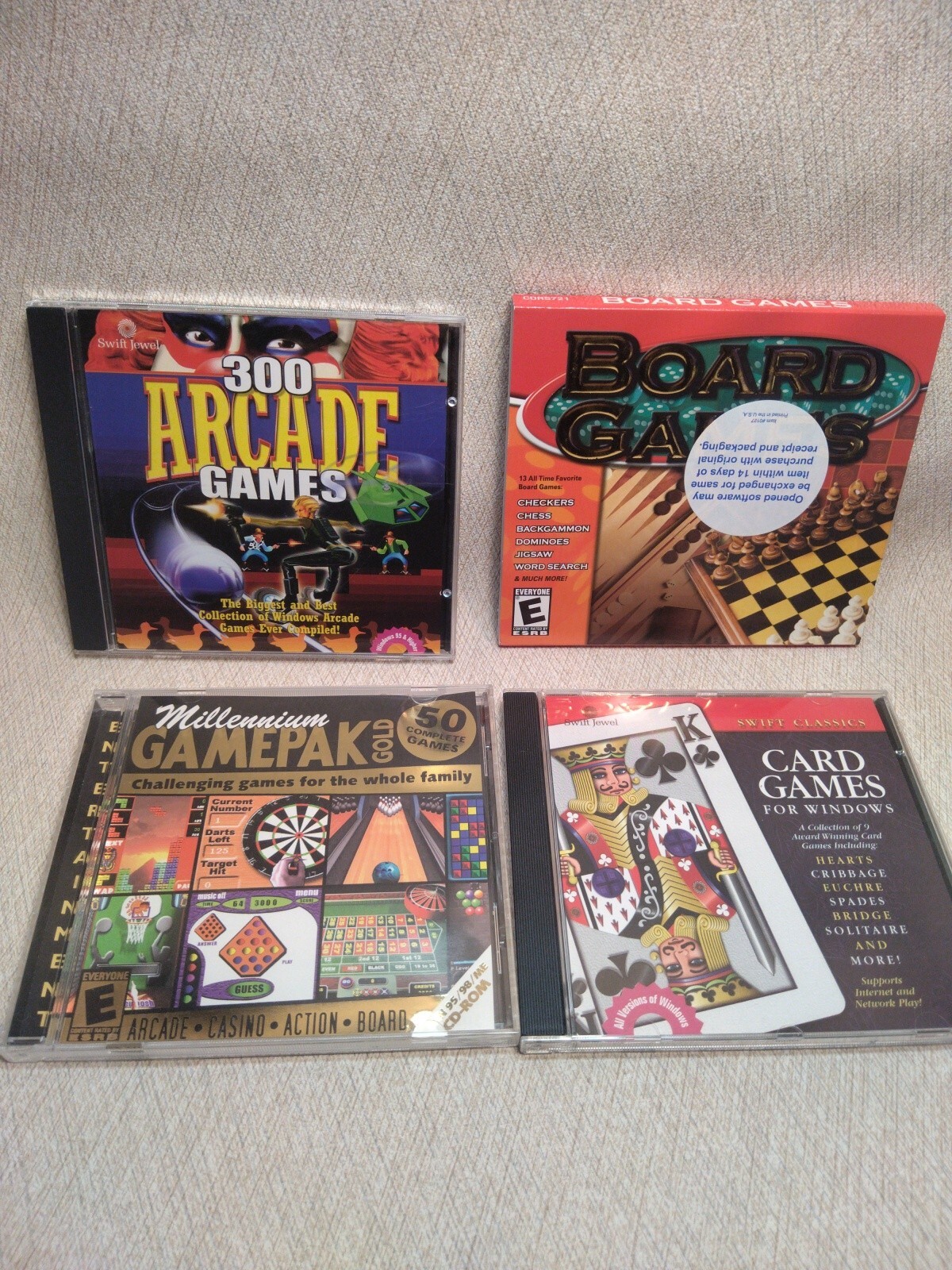 Lot of 4 Millennium GamePak Gold PC CD Game 300 Arcade games ...