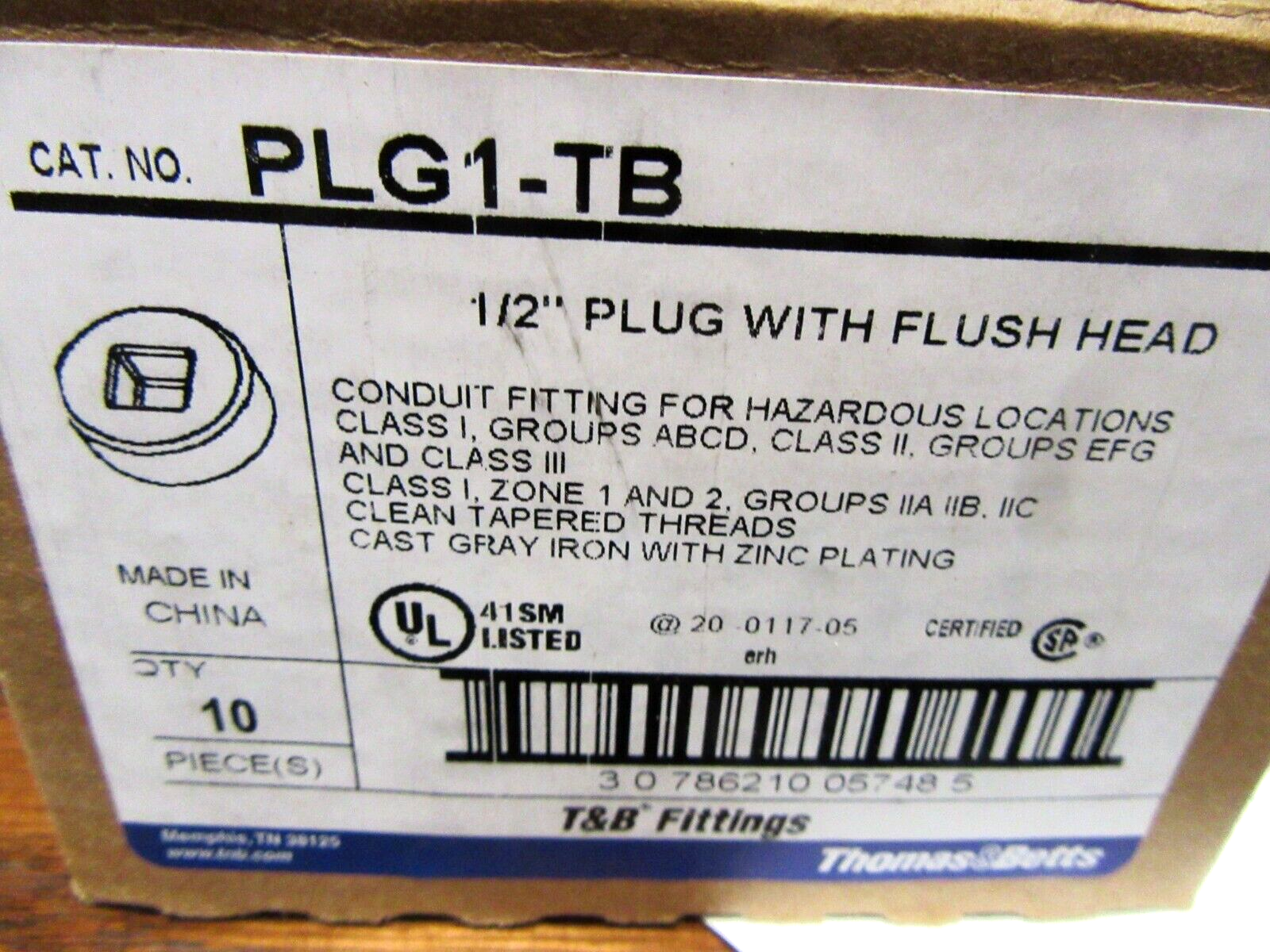 Box of 10 Thomas & Betts PLG1-TB 1/2" Threaded Recessed Iron Conduit ...