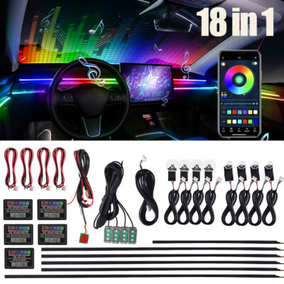 18 in 1 Full RGB LED Bead Symphony Dream Car Interior Ambient Lighting ...