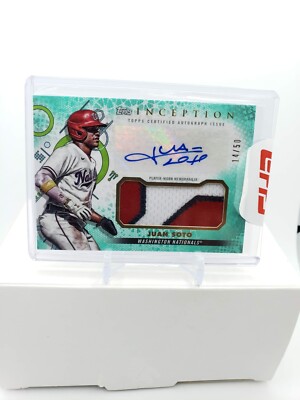 2022 Topps Inception Juan Soto Tricolor Patch Auto Aqua Parallel #/50 ...