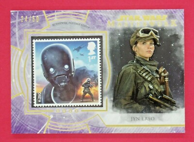 2018 Star Wars Masterwork Jyn Erso/K-2SO on Scarif! /50 Stamp Relics ...