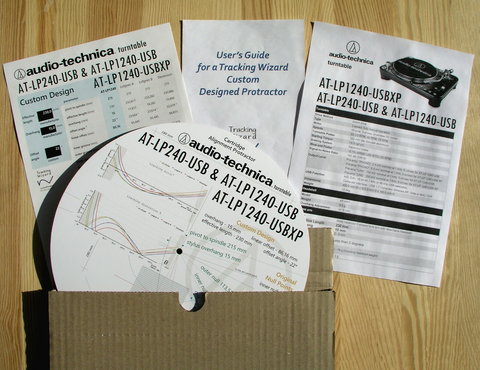 Cartridge Alignment Protractor for Audio-Technica AT-LP240/LP1240 ...