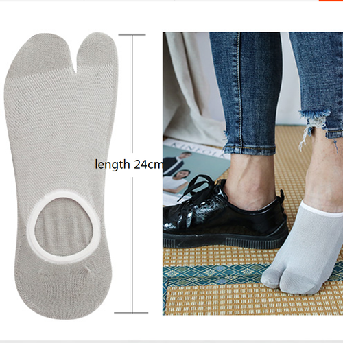 5 Pairs Men's Split Two Toe Sock Boat Socks Geta Clog Wears Breathable ...