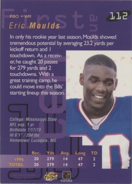 1997 Playoff First & Ten Eric Moulds #112 for sale | eBay