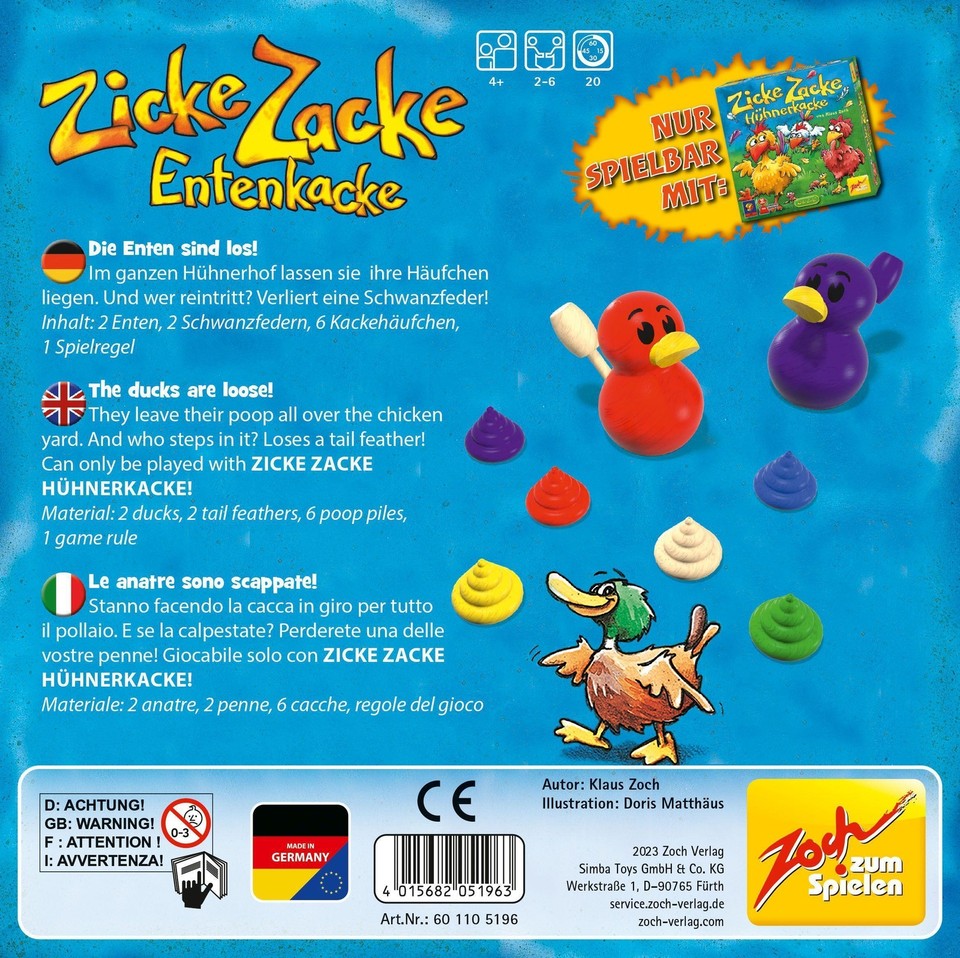 Zicke Zacke Entenkacke | Spiel | 601105196 | Deutsch | 2023 | Zoch | eBay