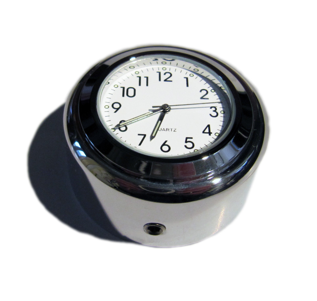 British Made Harley Sportster® / Dyna® Stem Nut Cover with White Clock ...