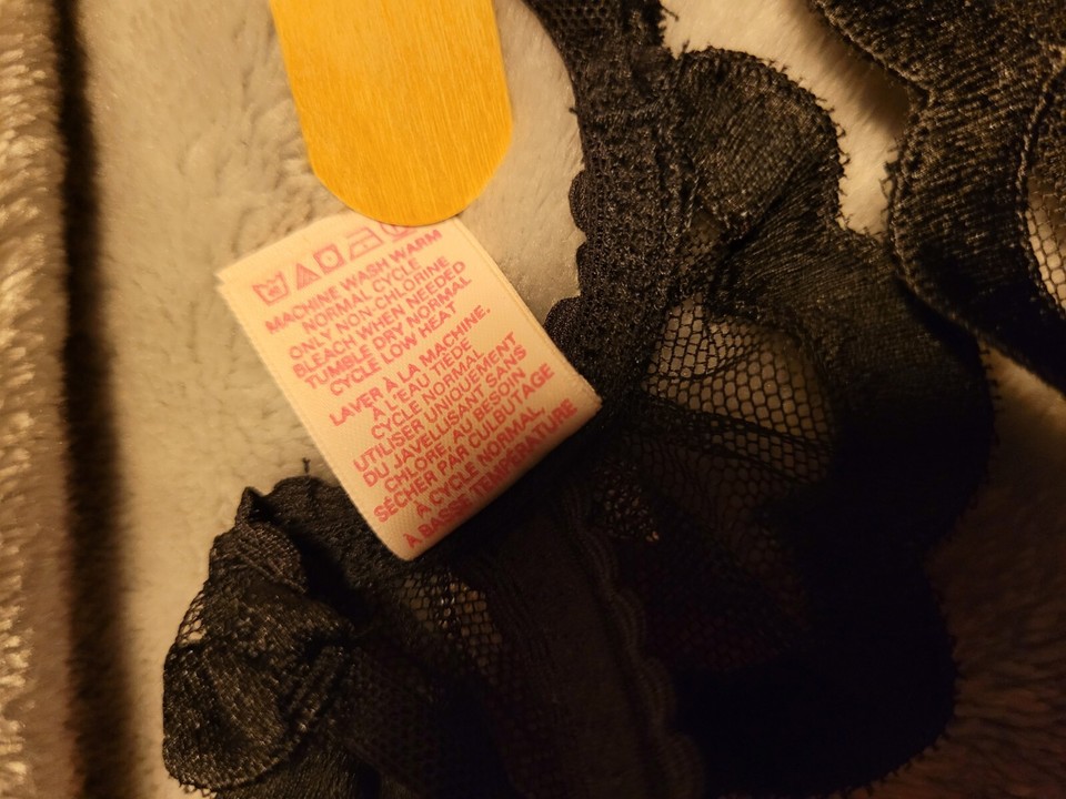 NWT Victoria's Secret Vtg V String M Panties Black Mesh Polka Dot Bows ...