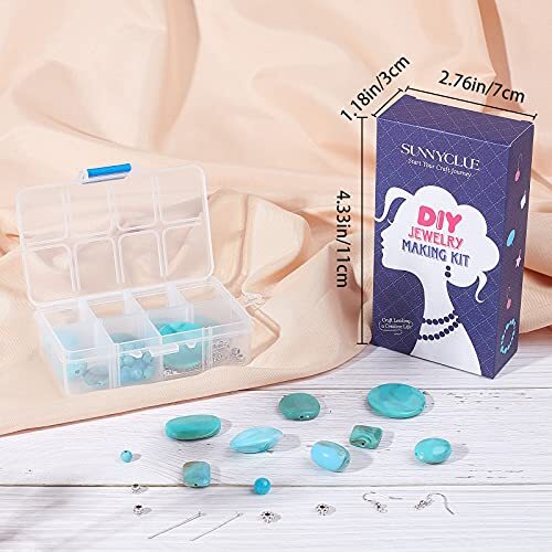 1 Box DIY 8 Pairs Acrylic Bead Drop Earrings Making Kits Flat Round ...
