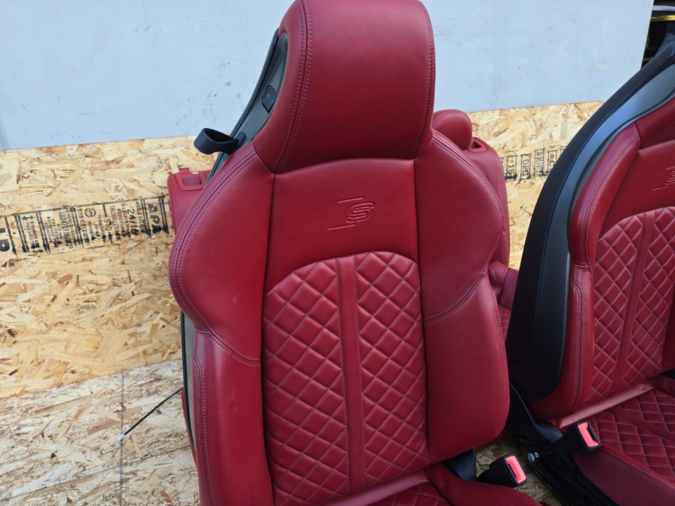 LEATHER SEAT SEATS SET FRONT/REAR RED COLOR 40K 18-23 AUDI A5 S5 RS5 B9 ...