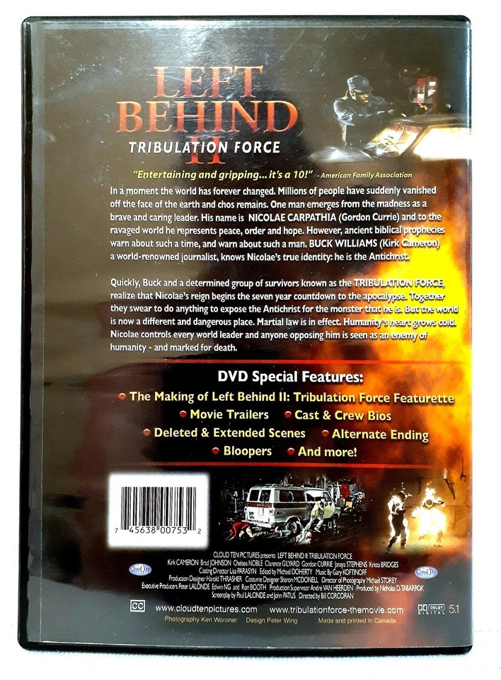 "LEFT BEHIND II, Tribulation Force" DVD / 2002 / Kirk Cameron/ Brad ...