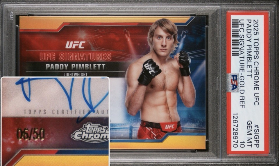 2025 Topps Chrome UFC - UFC Signatures Paddy Pimblett #SIG-PP Gold ...