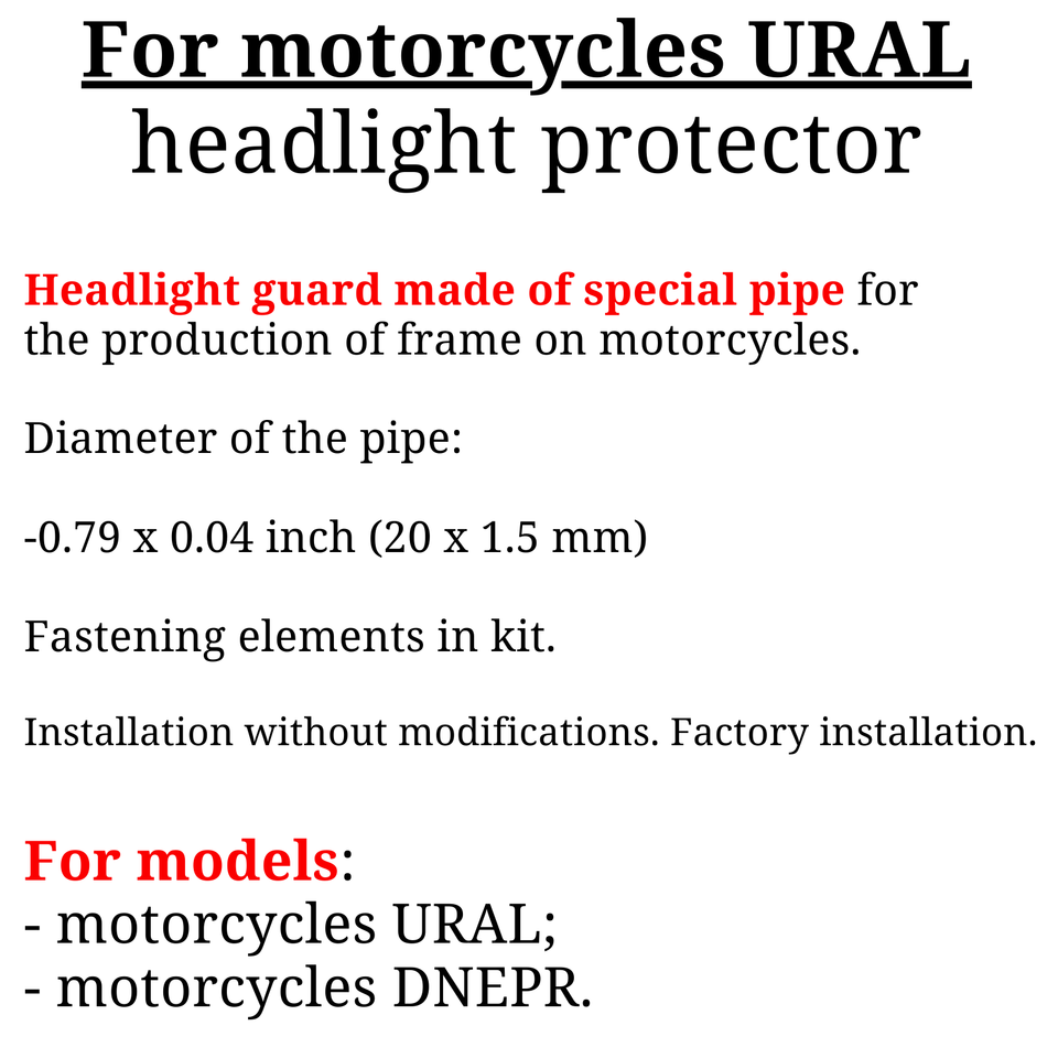 For URAL headlight protector Guard cover protector motorcycle Ural Gear ...
