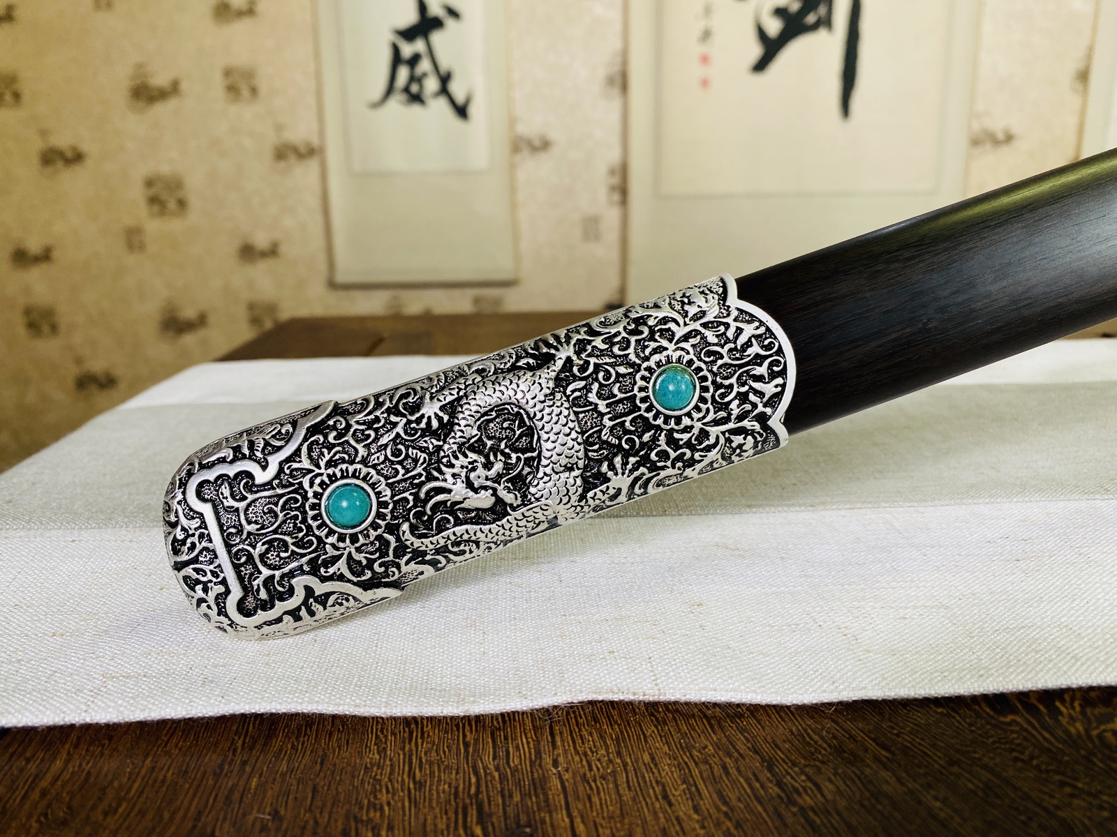 103CM Sharp Straight Sword Chinese Dragon Tang Dynasty Dao唐刀 Folded ...