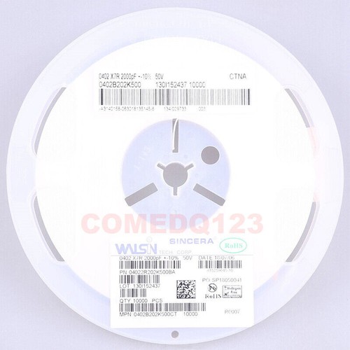 200PCS 0402 2nF 50V X7R ±10% 0402B202K500CT Ceramic Capacitor MLCC #E2 ...