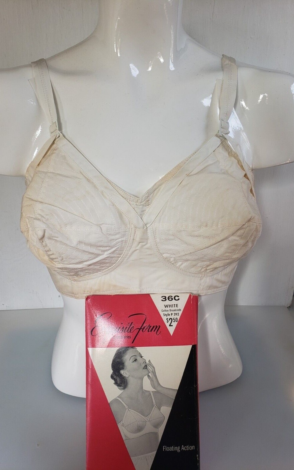 Vintage 1950's Cotton Pointed Bra NWT NIB 36C Exquisi… - Gem