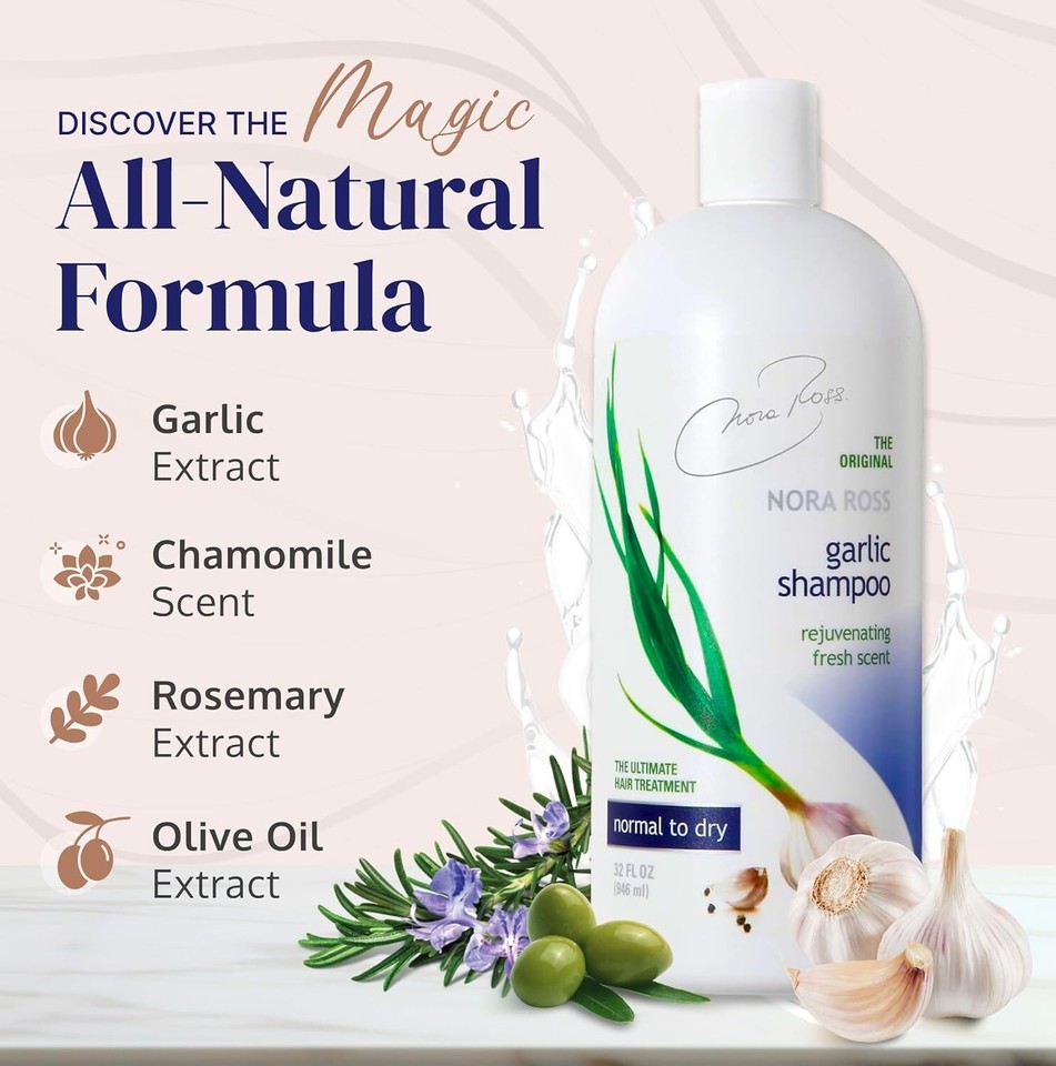 NORA ROSS GARLIC SHAMPOO TREATMENT DESIGNED TO HELP COMBAT HAIR LOSS ...