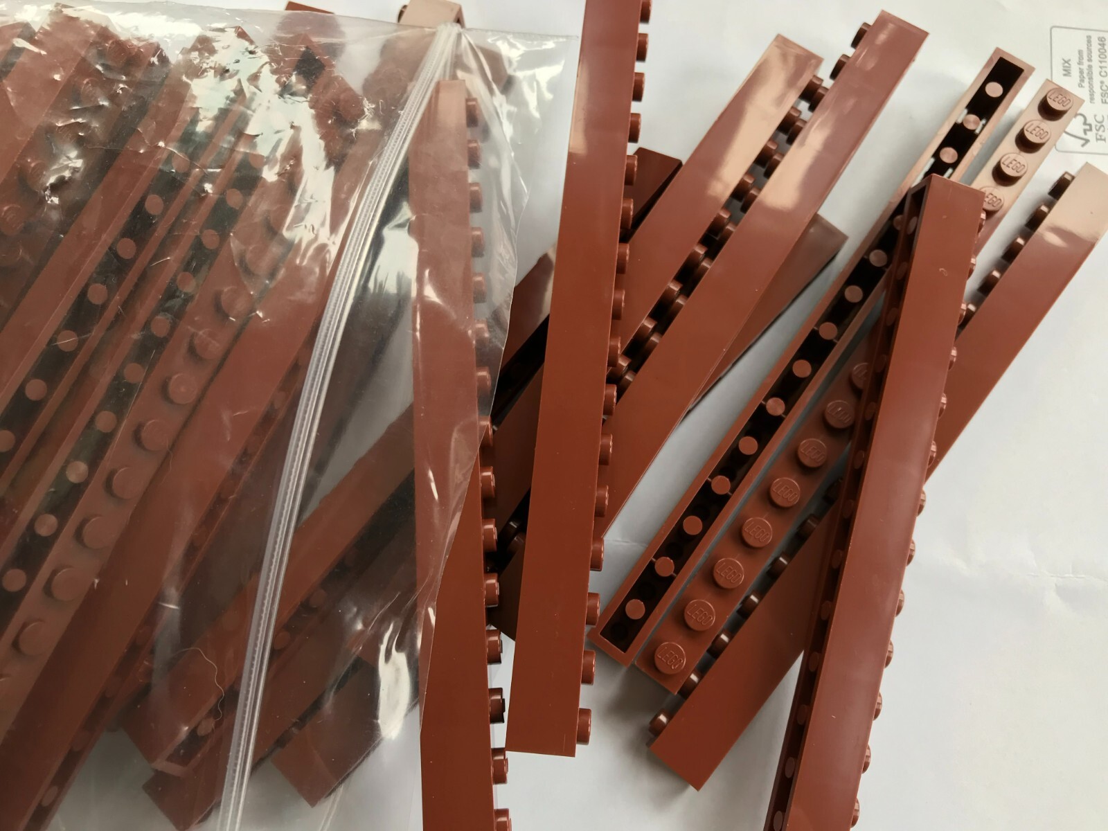 LEGO - NEW-#2465-REDDISH BROWN- 1 X 16 BRICK-5 PIECES | eBay